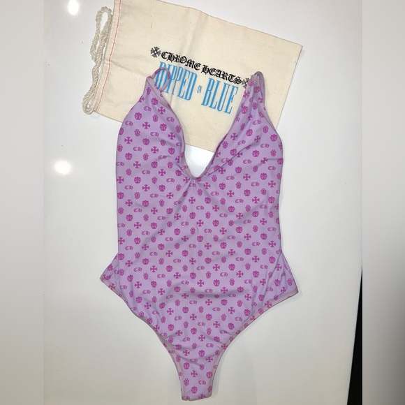 Chrome Hearts | Swim | Chrome Hearts Dipped In Blue One Piece Swimsuit ...